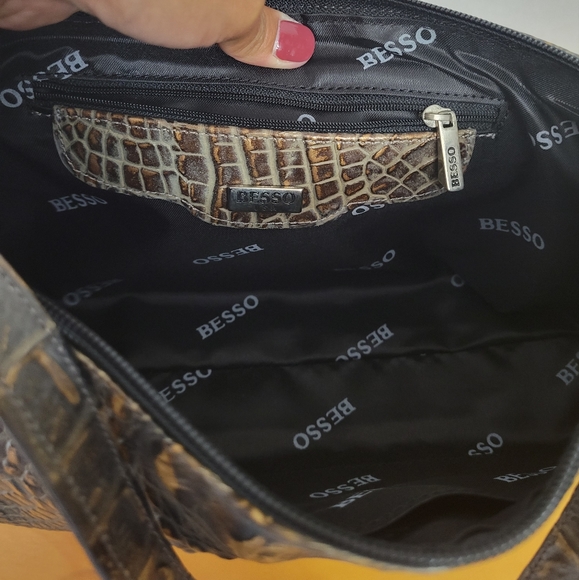 Besso USA | Bags | Besso Usa Croc Embossed Baguette Bag | Poshmark